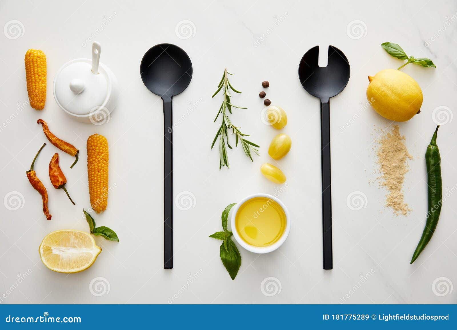 Top View of Kitchenware, Vegetables and Stock Image - Image of cook ...