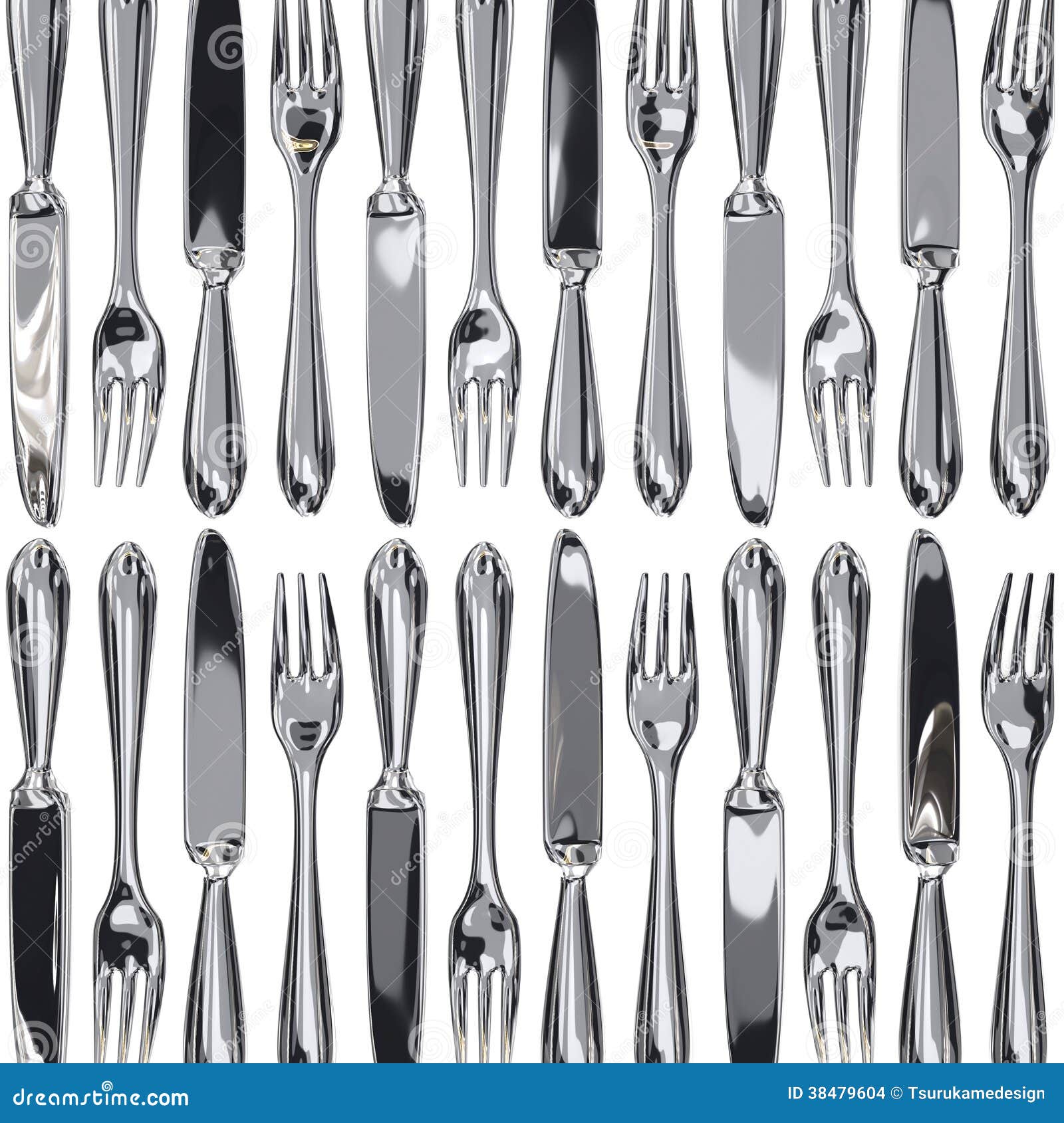 Top View of Knives and Forks Stock Illustration - Illustration of ...