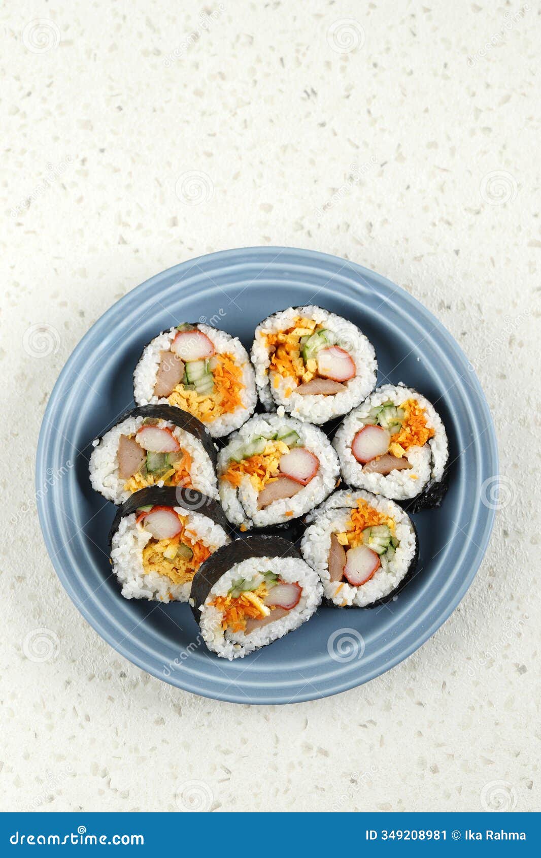 Top View Korean Roll Rice or Gimbap Stock Image - Image of seafood ...