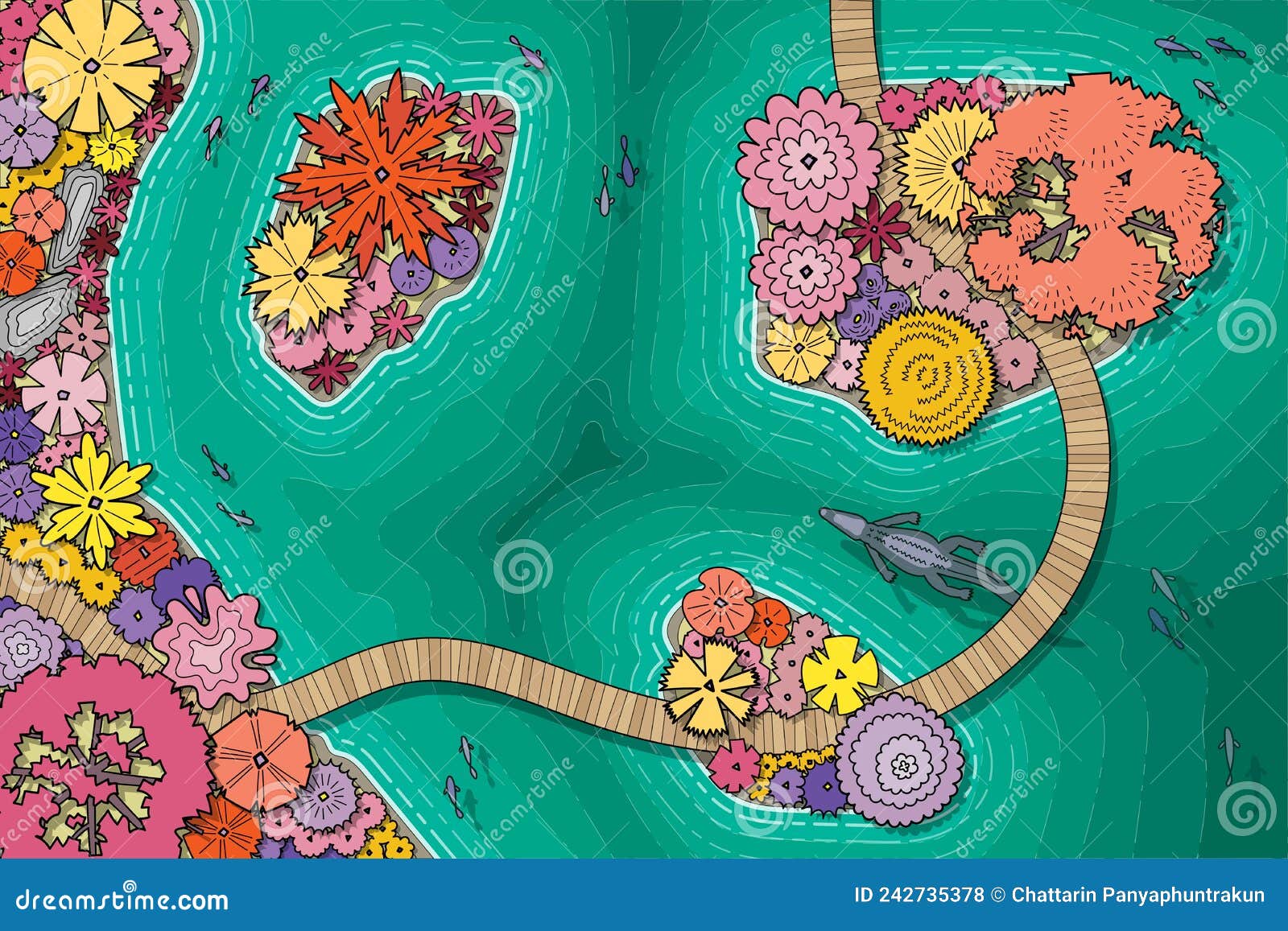 Top view landscape design stock vector. Illustration of cool - 242735378