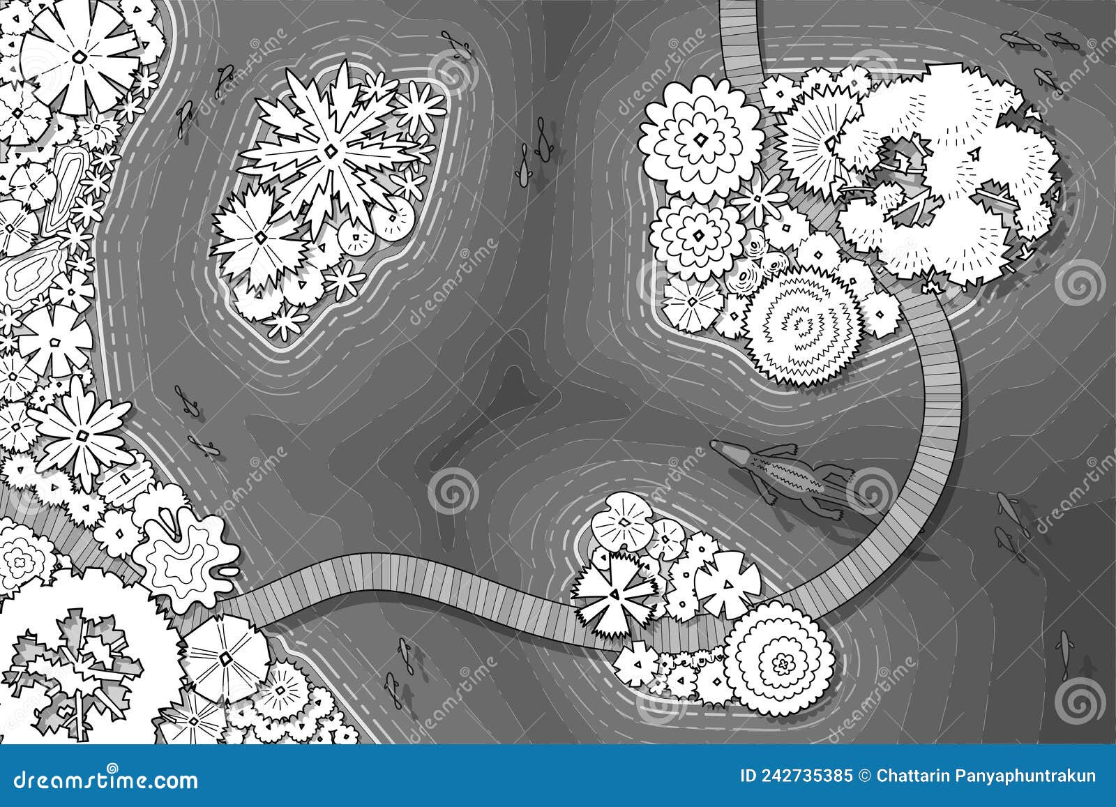 Top view landscape design. stock vector. Illustration of layout - 242735385
