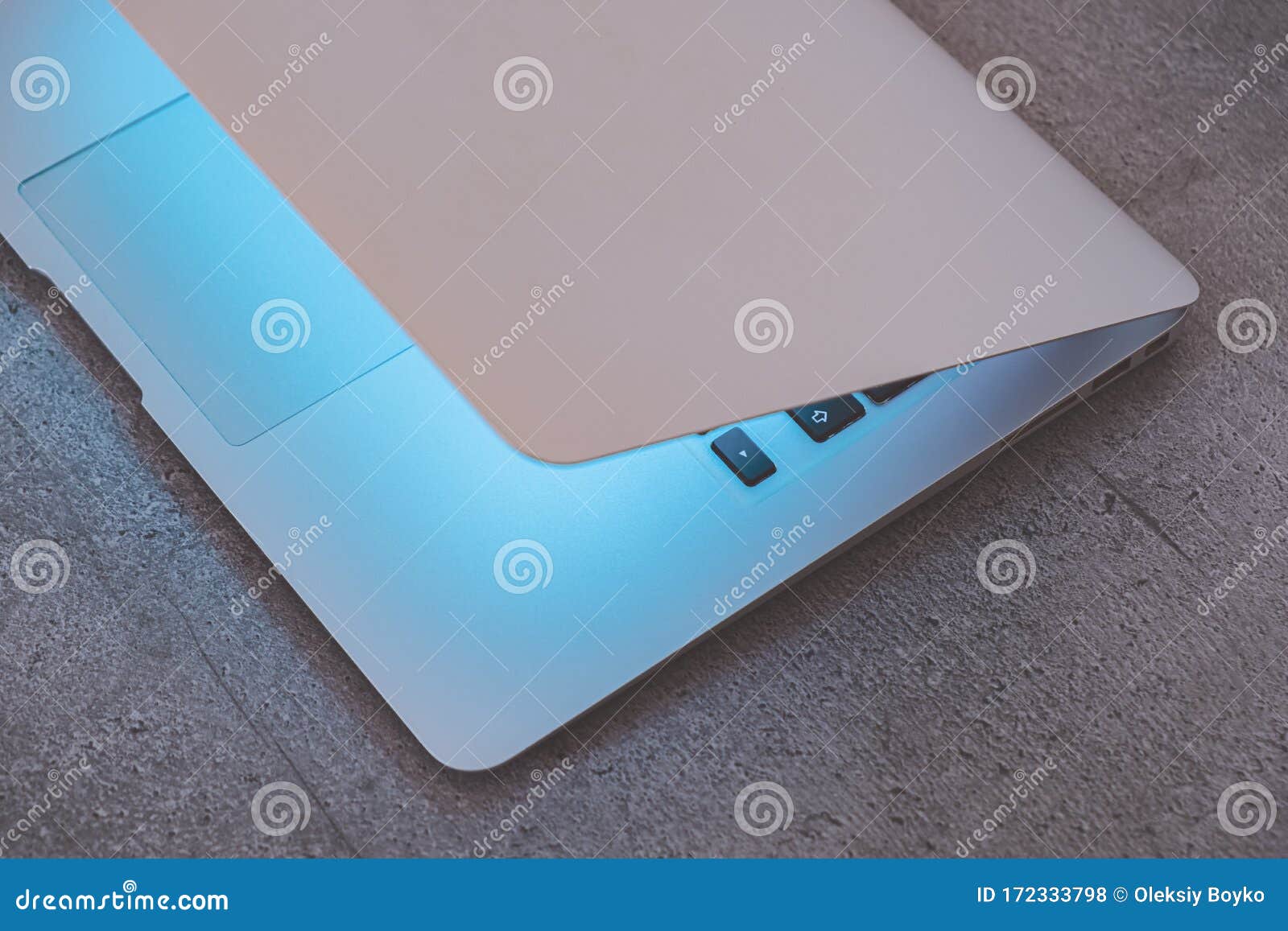 Top View of a Laptop with Closed Lid on an Office Table. Stock Photo ...