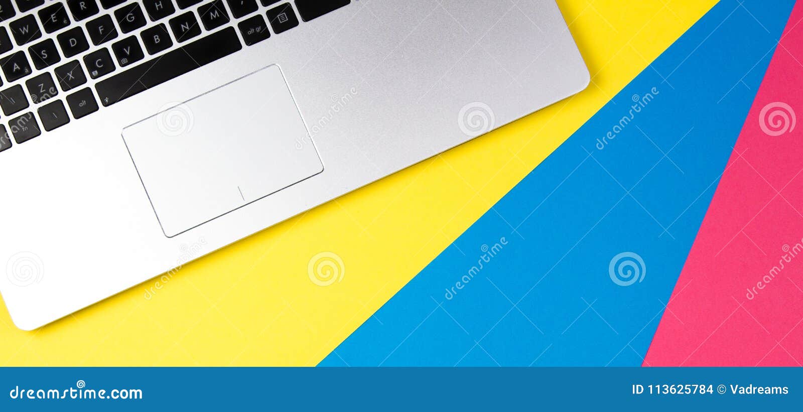 Top View of Laptop Computer on Colorful Background. Stock Photo - Image ...
