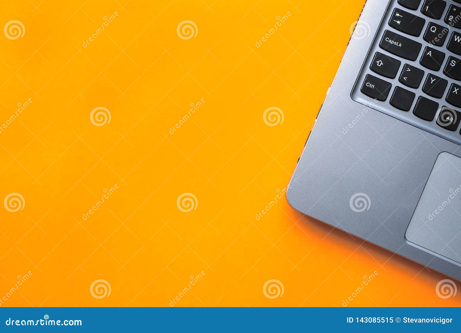 Top View of Laptop Computer on Modern Office Desk Stock Image - Image ...