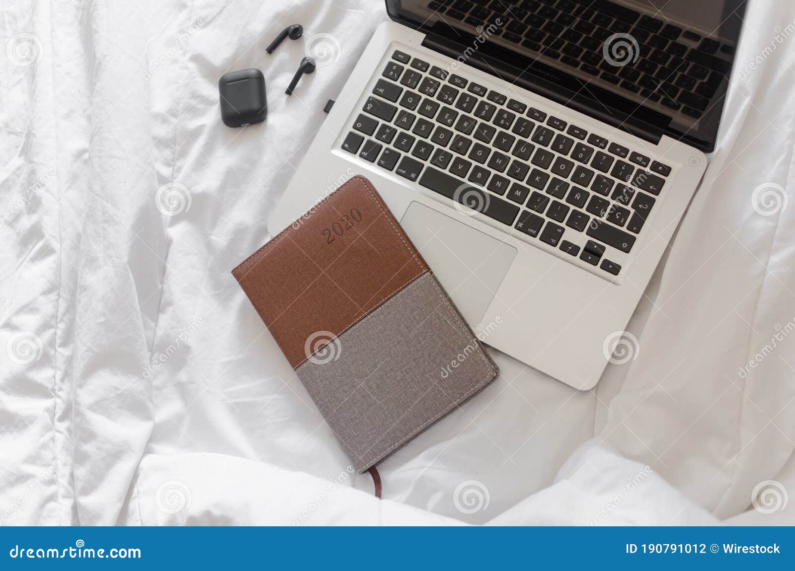 Top View Of Laptop Computer On Wooden Office Desk Editorial Photo ...