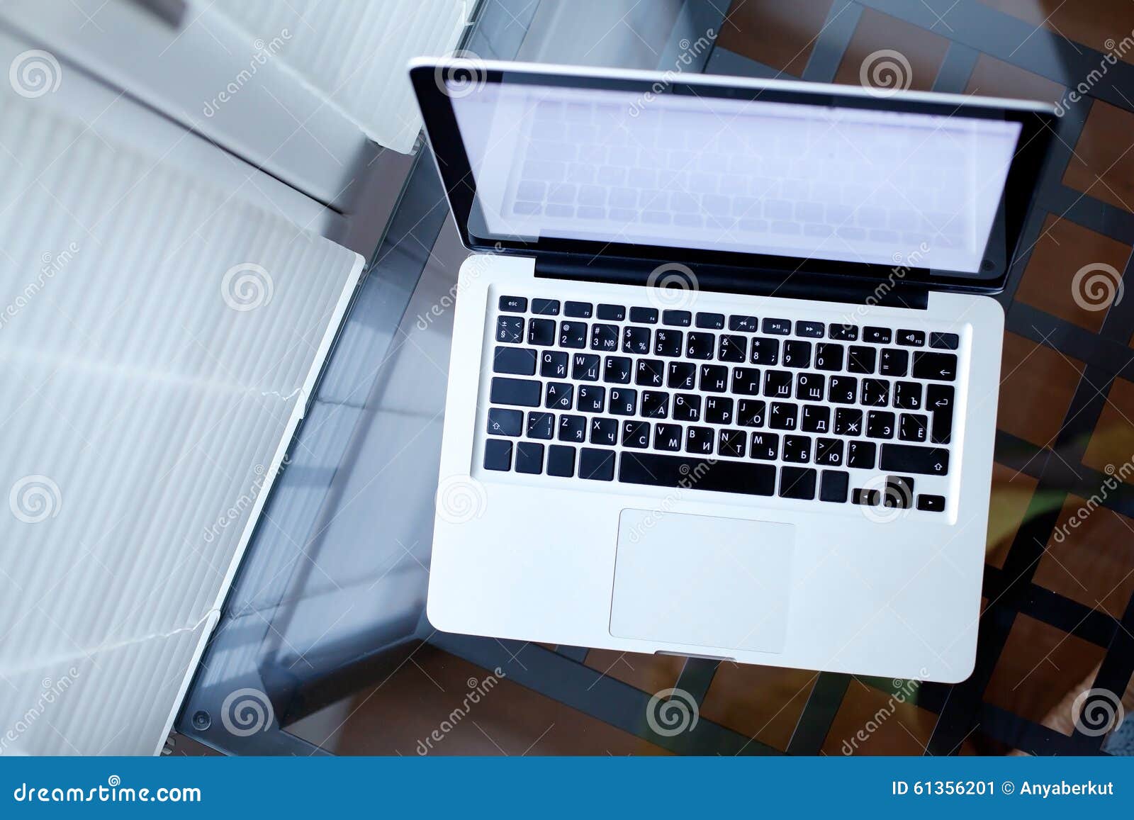 Top view of laptop stock image. Image of keyboard, computer - 61356201