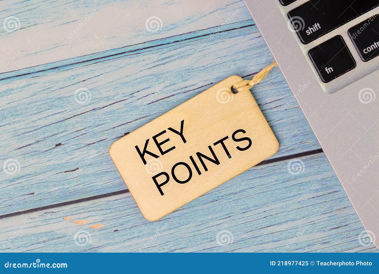 Top View of Laptop and Label Tag Written with KEY POINTS Stock Image ...
