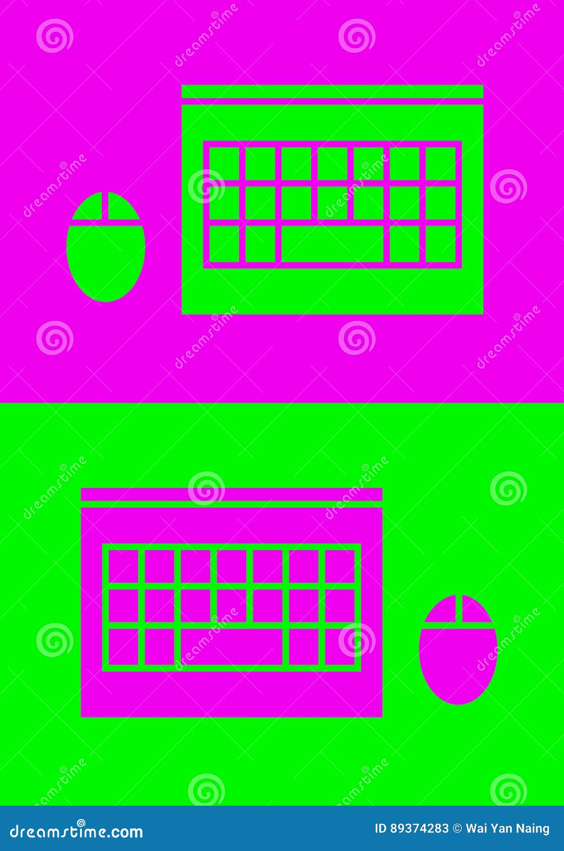 TOP-VIEW LAPTOP and MOUSE ICON Stock Illustration - Illustration of ...