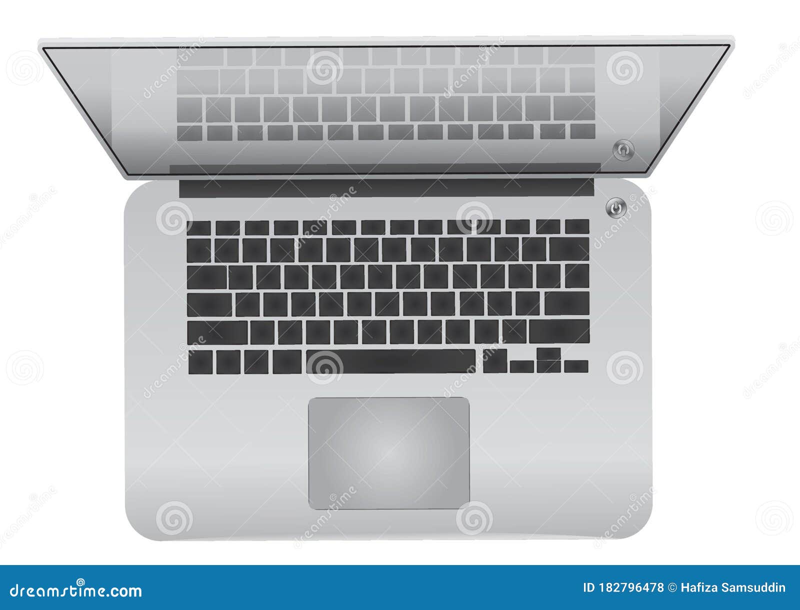 Top view of laptop stock vector. Illustration of laptop - 182796478