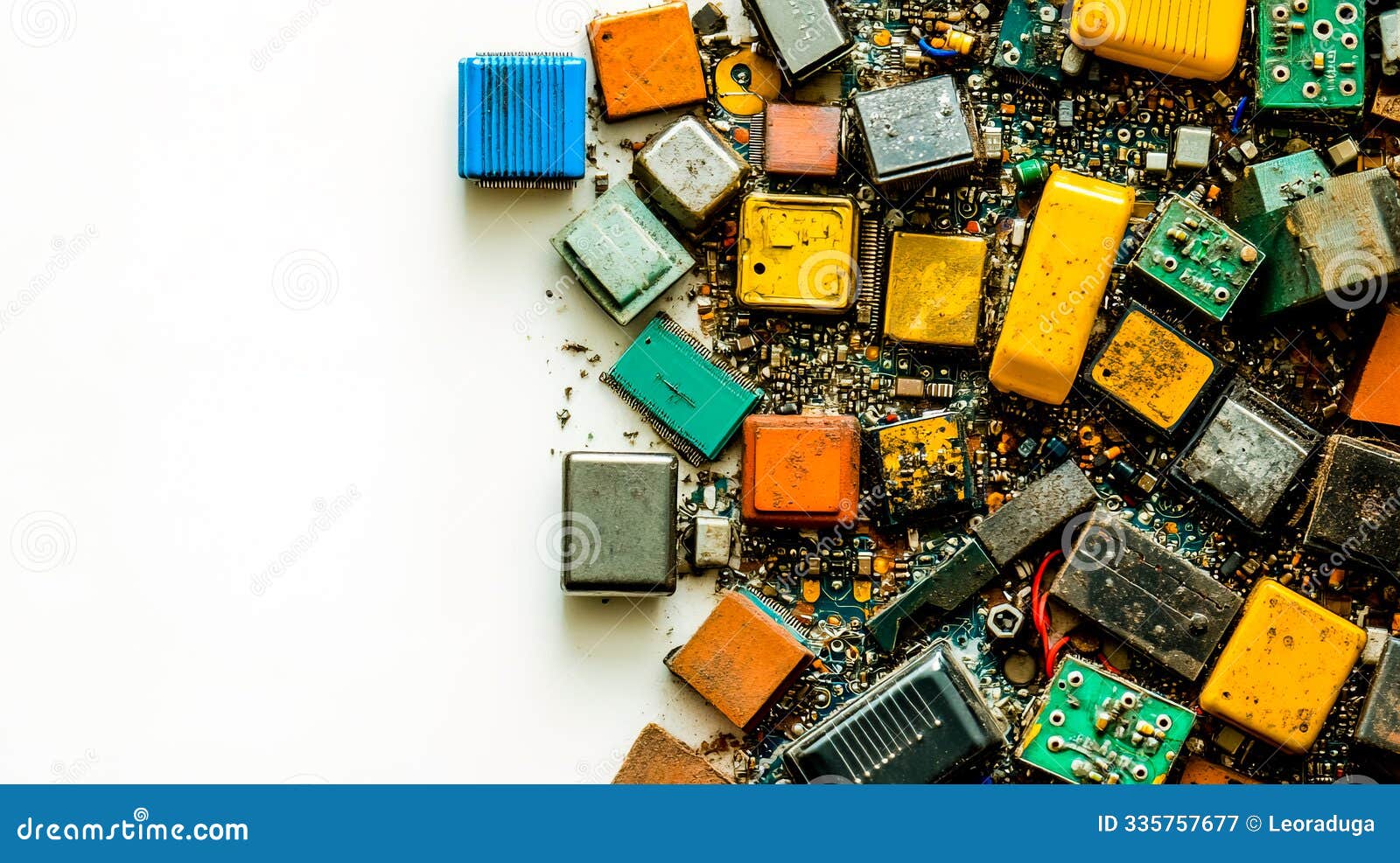Top View of Large Heap of New Transistors on White Background Stock ...