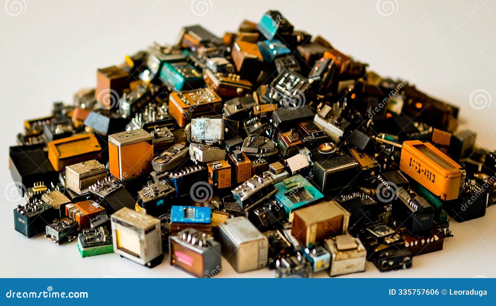 Top View of Large Heap of Old Transistors on White Background Stock ...