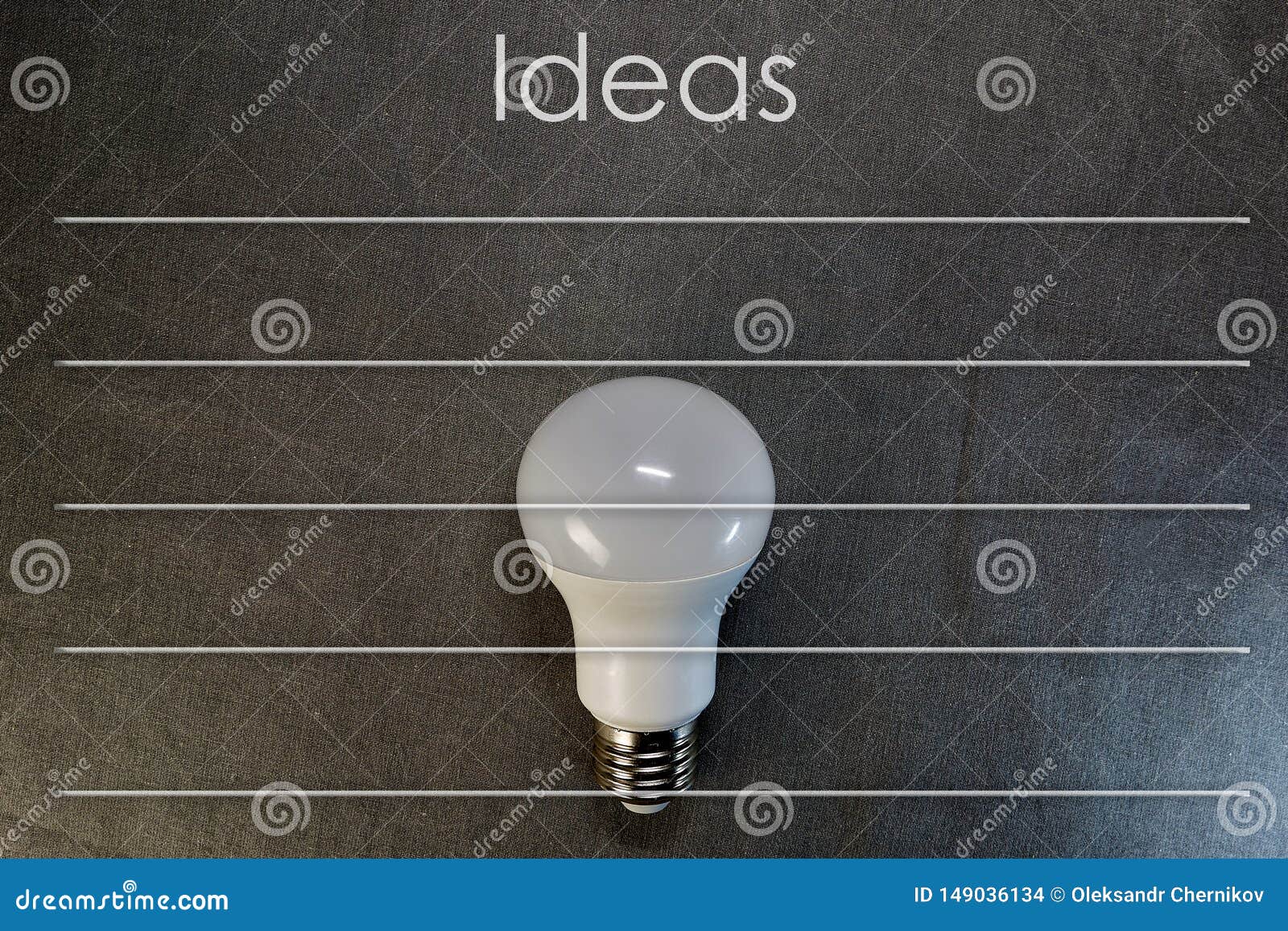 Top View of LED Light Bulb on Gray Background with Copy Space, Flat Lay ...