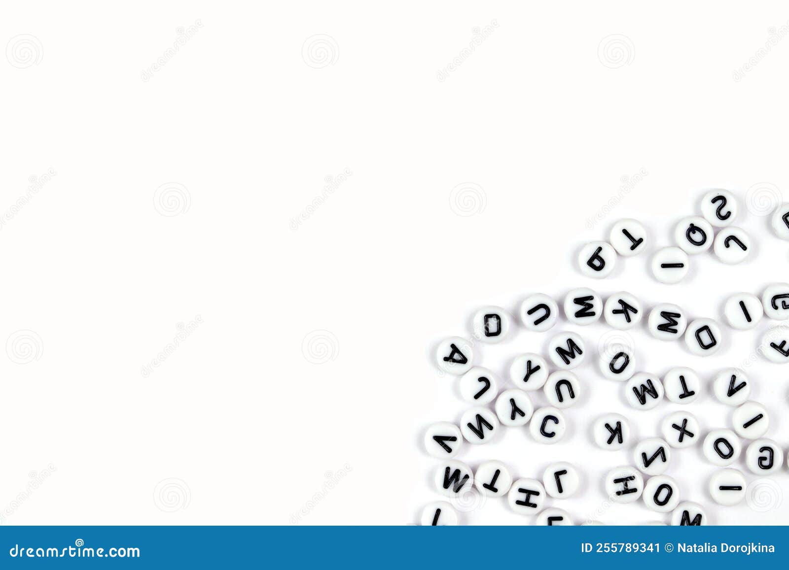 Top View of the Letters of the English Alphabet Scattered Over a White ...