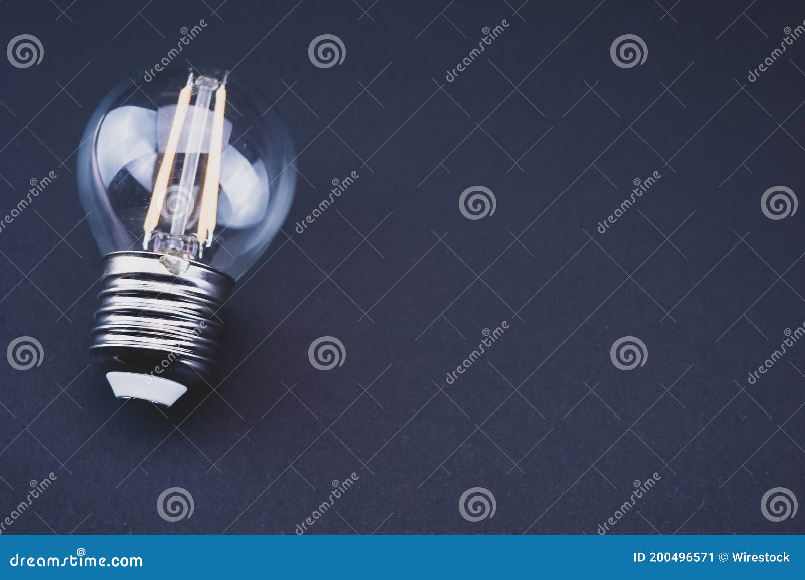 Top View of the Light Bulb on the Black Surface Stock Image - Image of ...