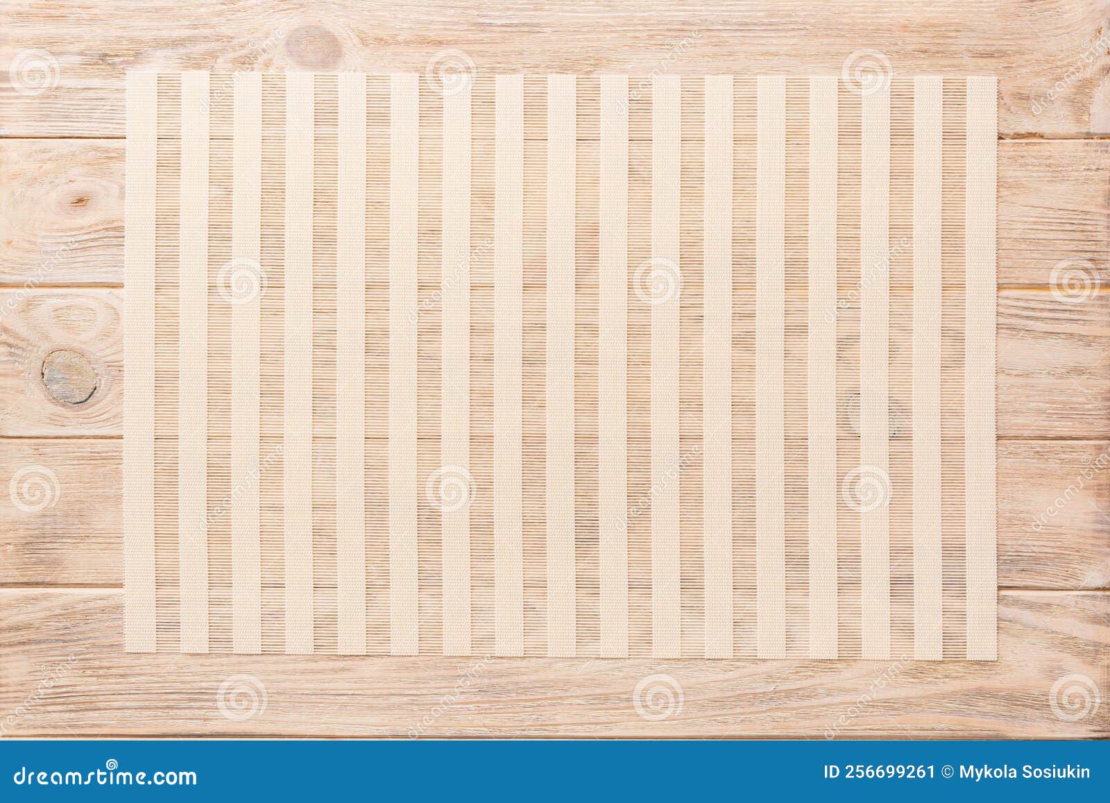 Top View of Light Tablecloth for Food on Wooden Background. Empty Space ...