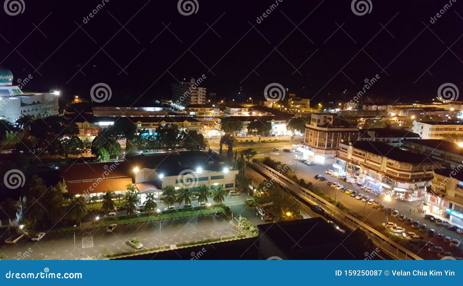 Top View Light Town of North Borneo Editorial Photography - Image of ...