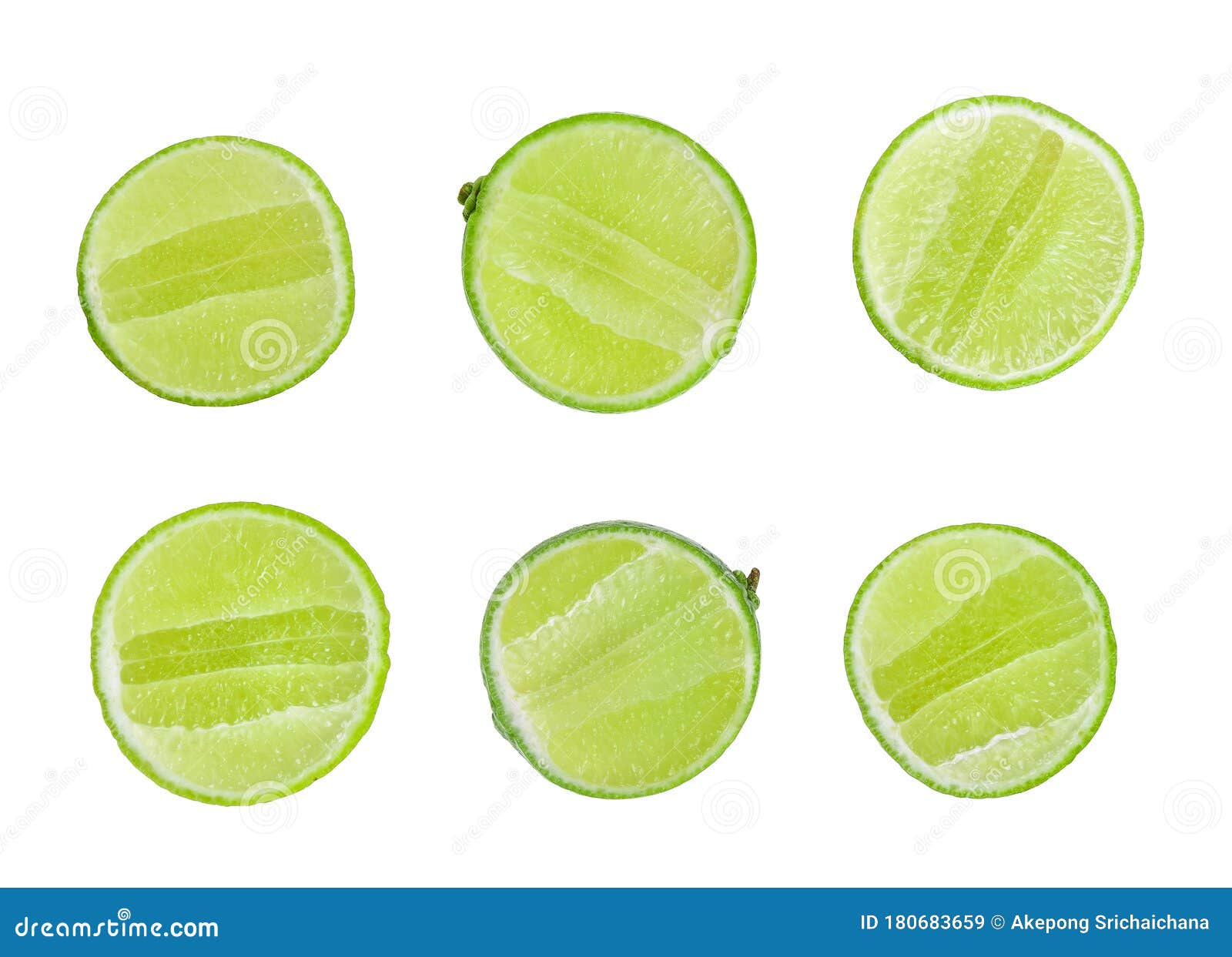 Top View of Lime Slice Isolated on White Background Stock Image - Image ...
