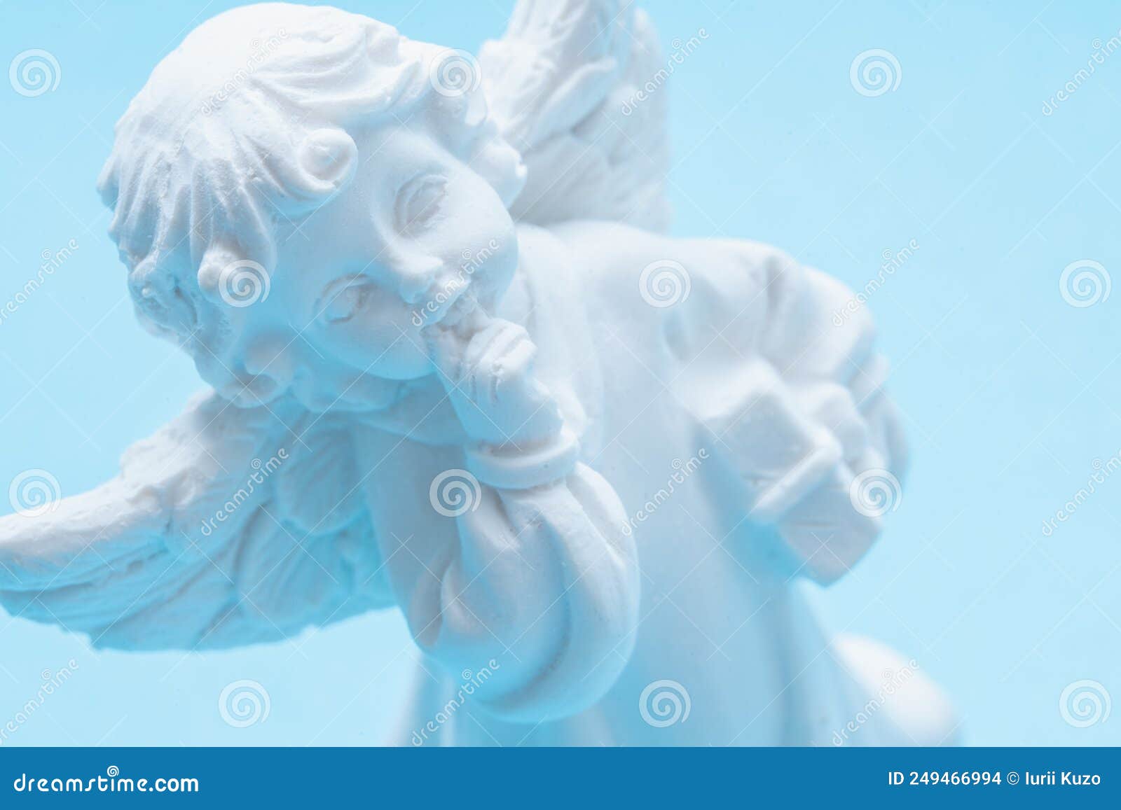 Top View of Little Beautiful Guardian Angel on the Cloud Stock Photo ...