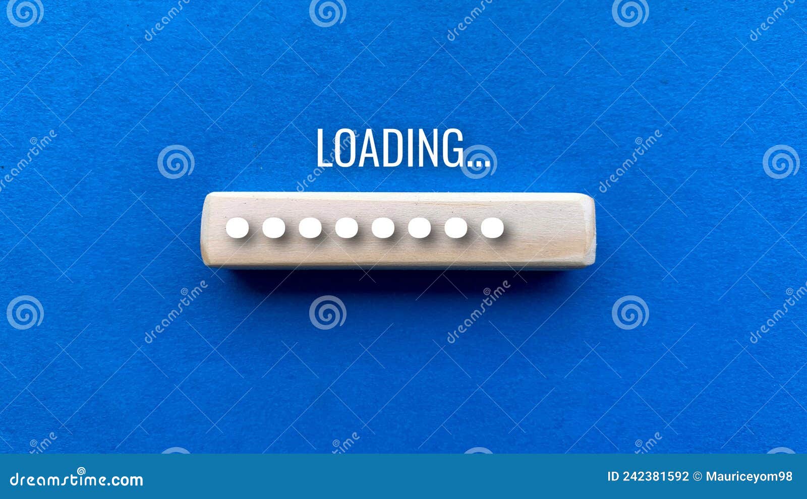 Top View of Loading Bar with Blue Texture Background.Digital Concept ...