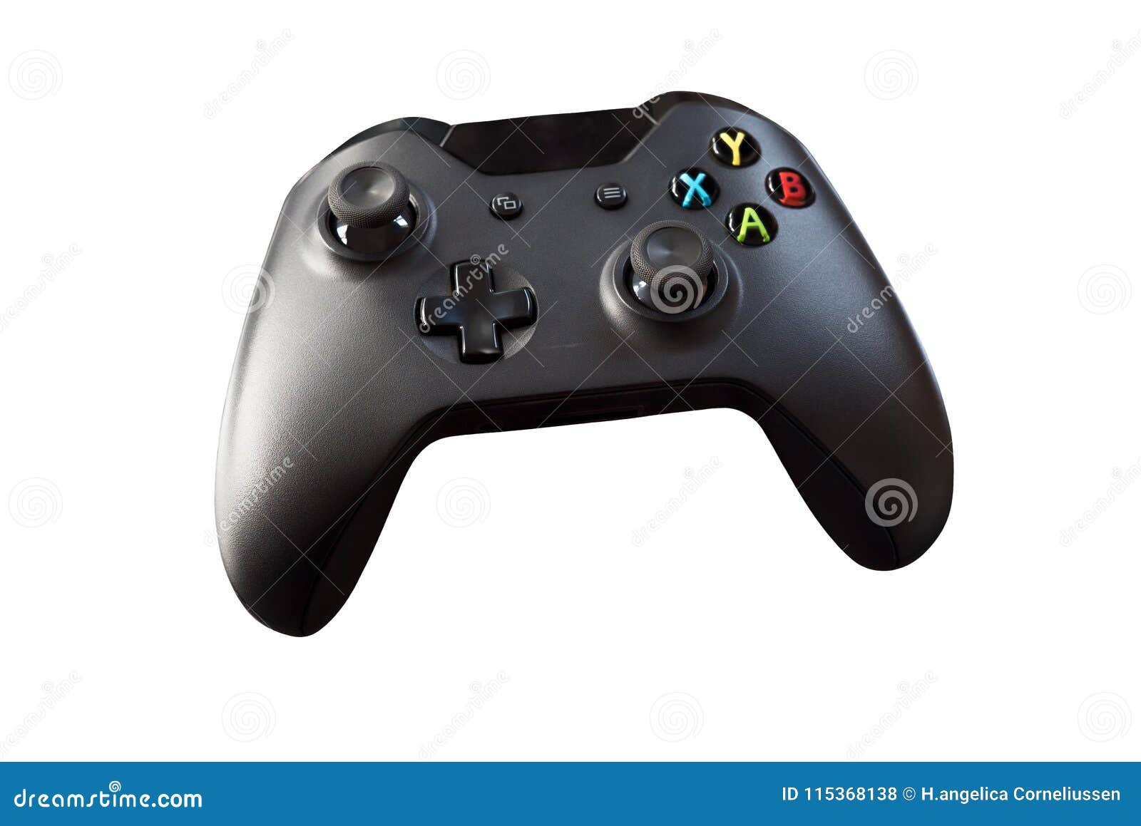 Top View of a Logo Free, Black Videogame Controller Isolated on White ...