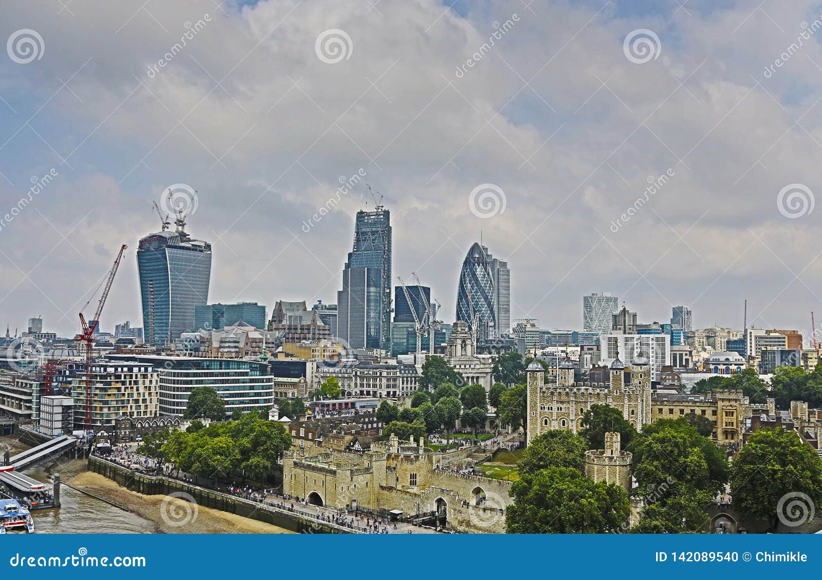 Top View of London and the Tower Stock Photo - Image of thames, travel ...