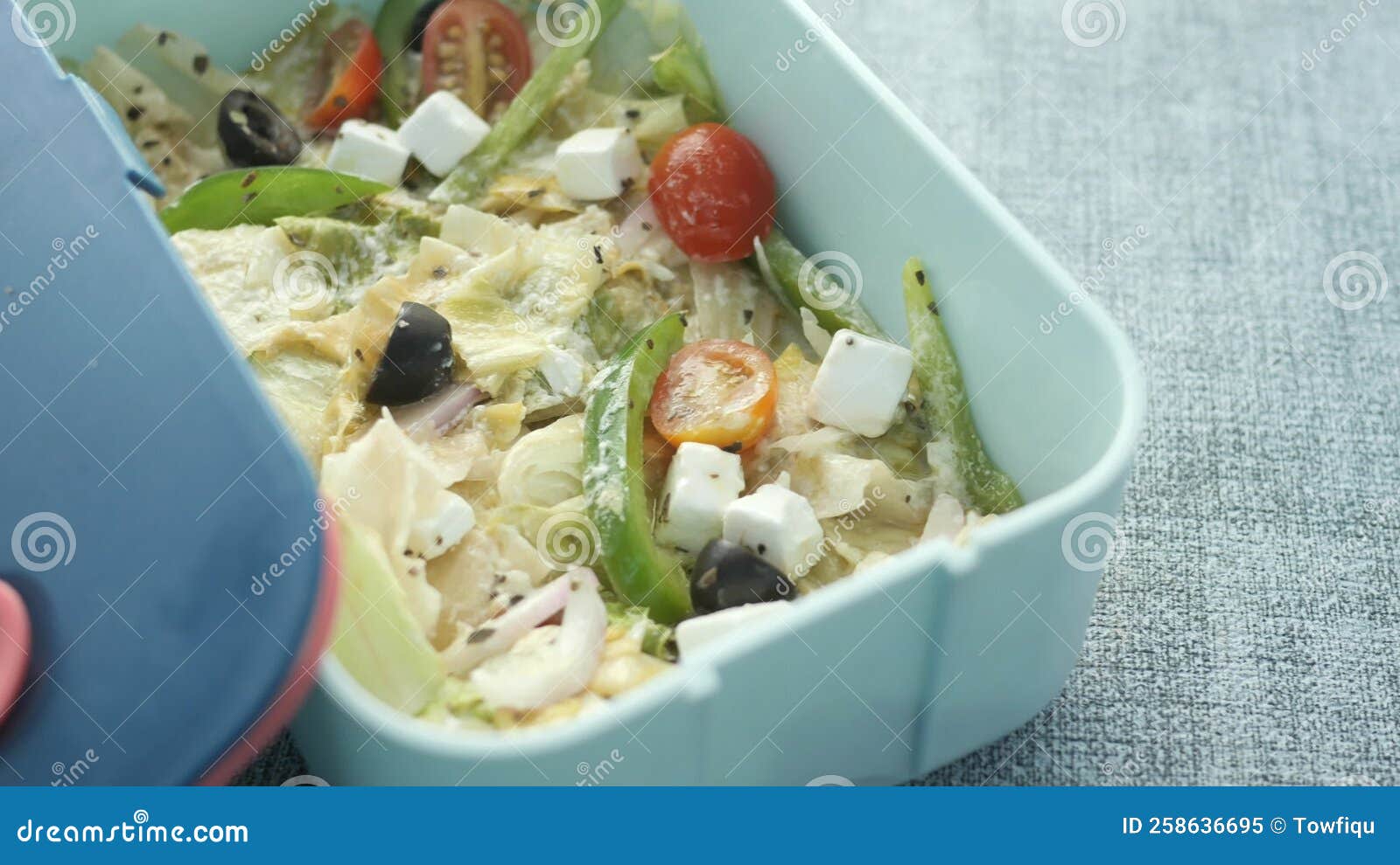 Top View of a Lunch Box on Color Background Stock Video - Video of ...