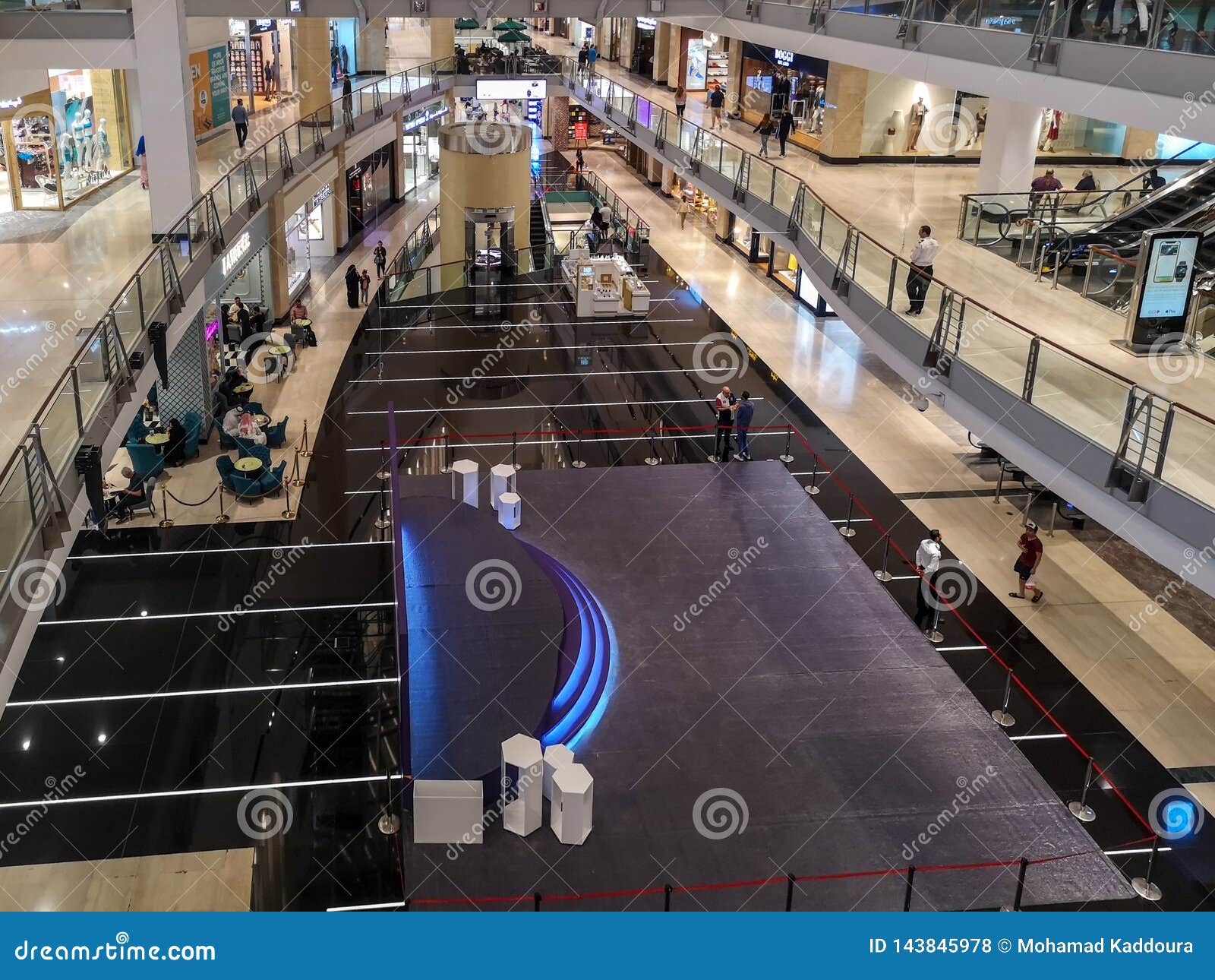 Top View of a Luxurious Mall Interior with People Shopping Editorial ...