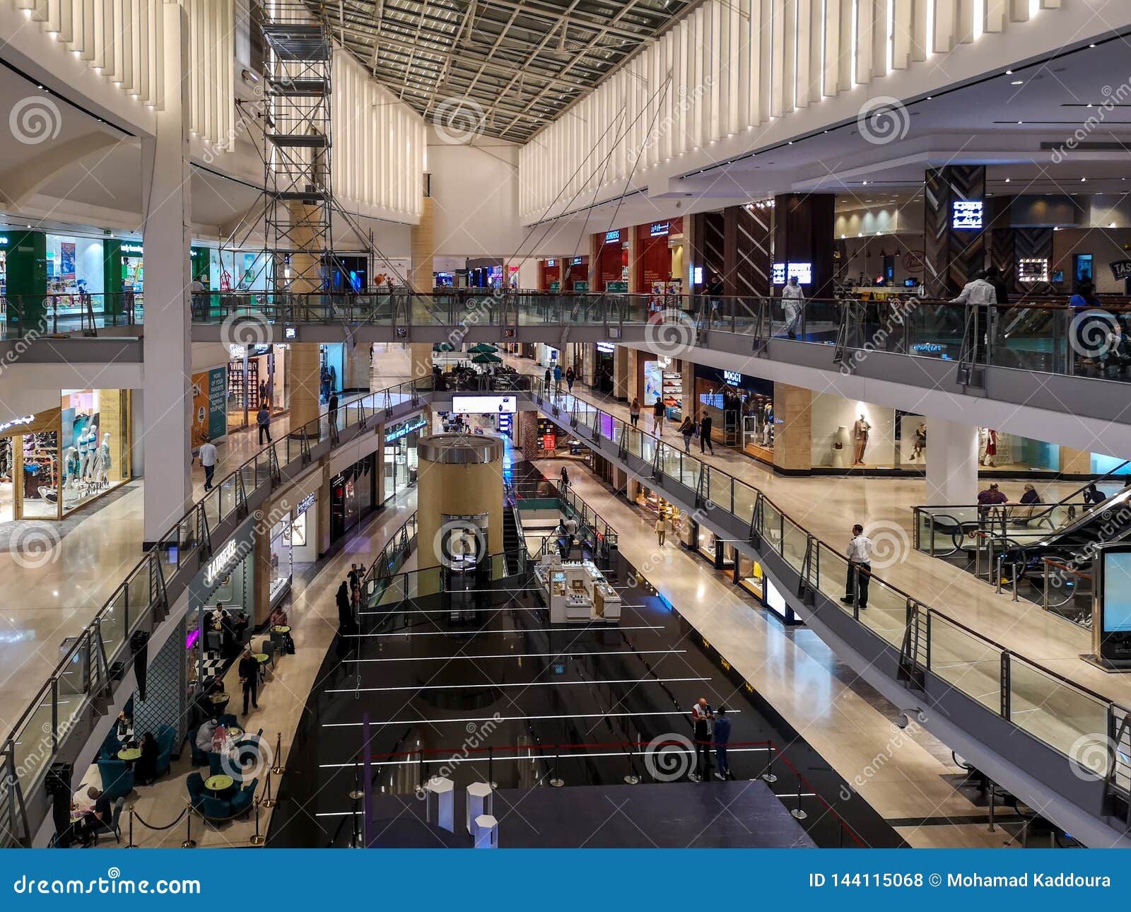 Top View of a Luxurious Mall Interior with People Shopping Editorial ...