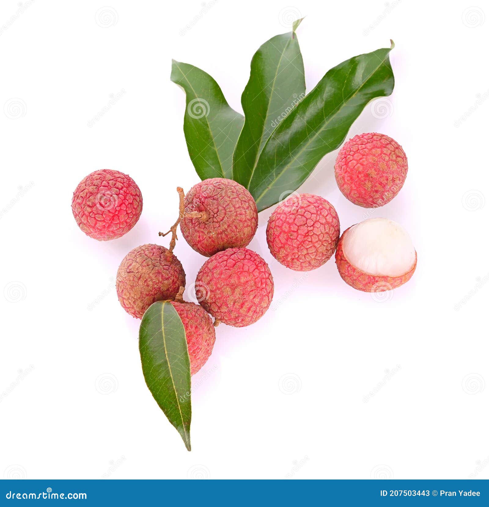 Top View Of Lychee Isolated On White Background Royalty-Free Stock ...