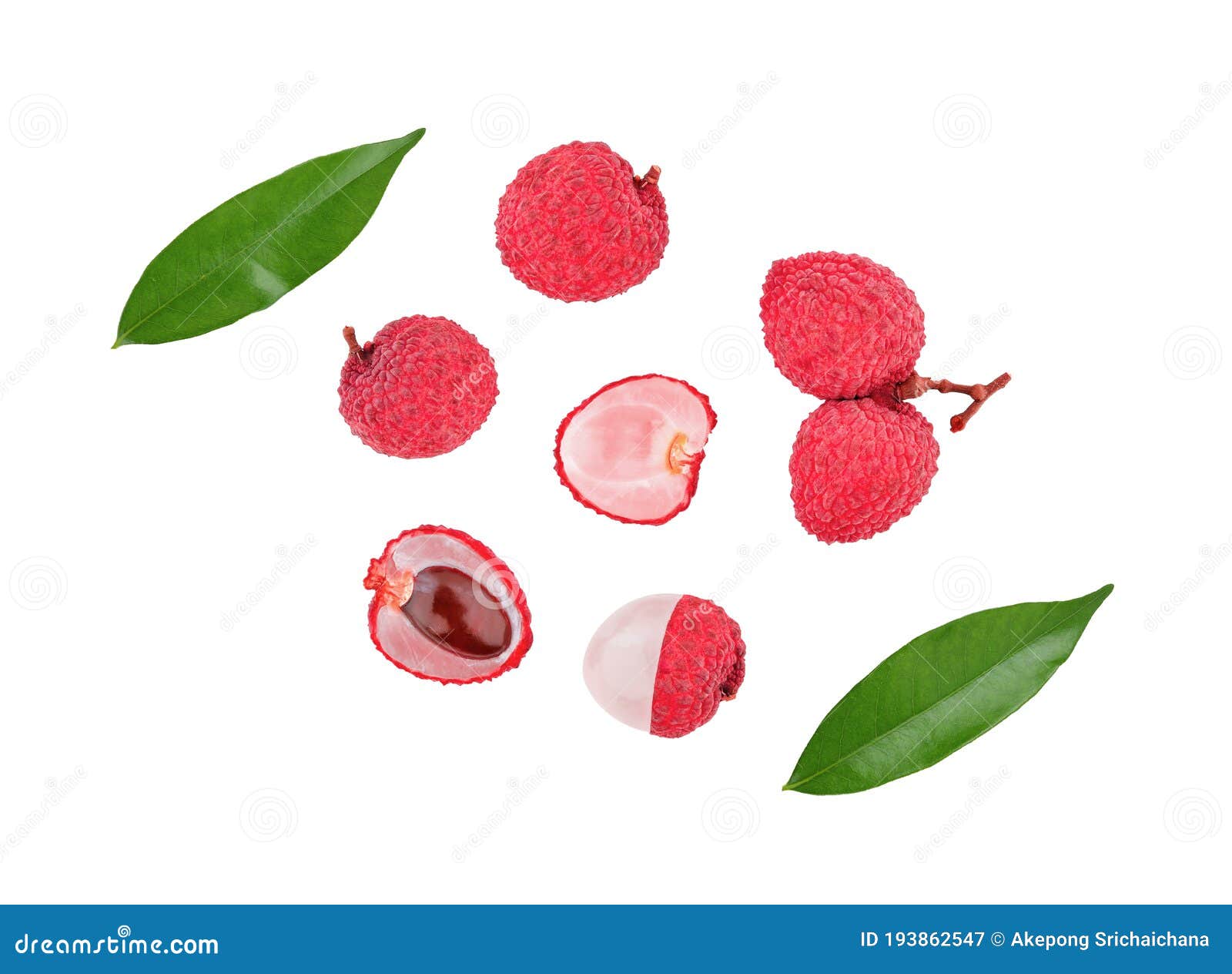 Top View of Lychee Isolated on White Background Stock Image - Image of ...
