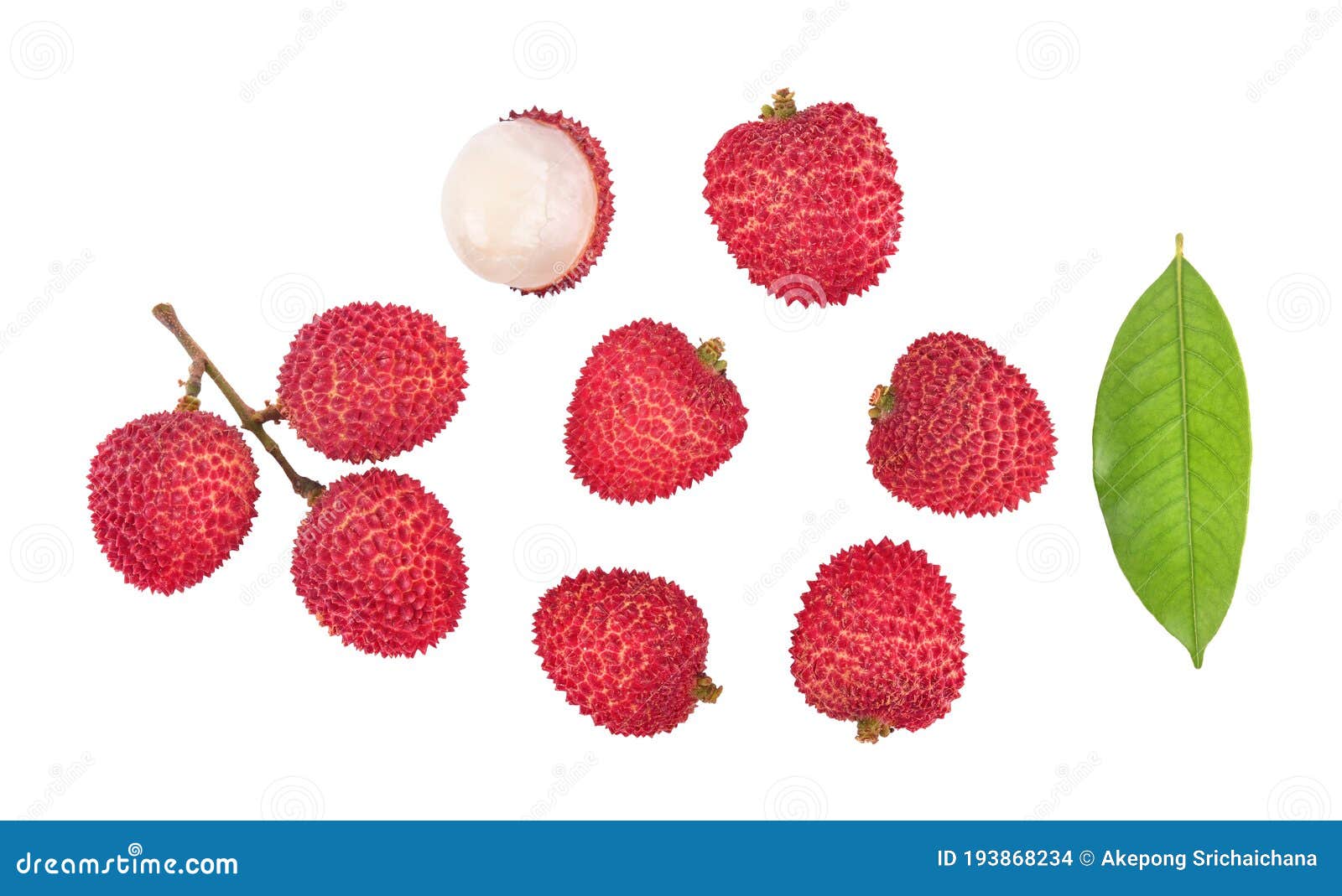 Top View of Lychee Isolated on White Background Stock Photo - Image of ...