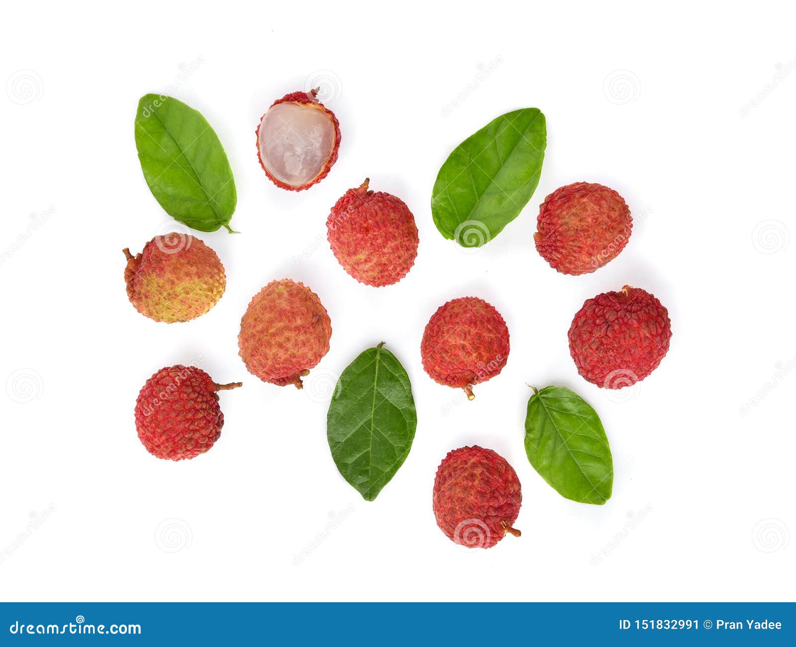 Top View Of Lychee Isolated On White Background Royalty-Free Stock ...