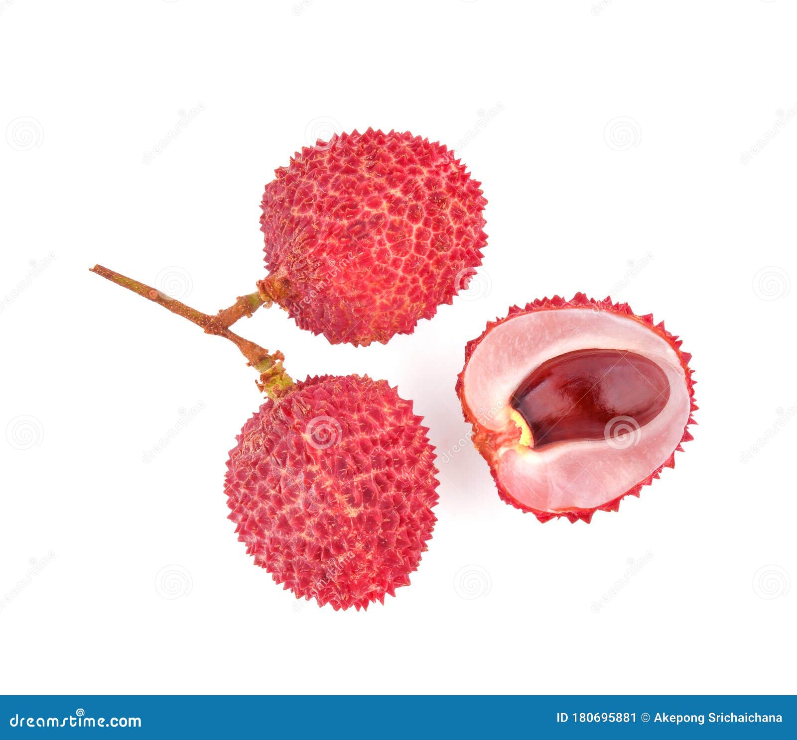 Top View of Lychee Isolated on White Background Stock Image - Image of ...