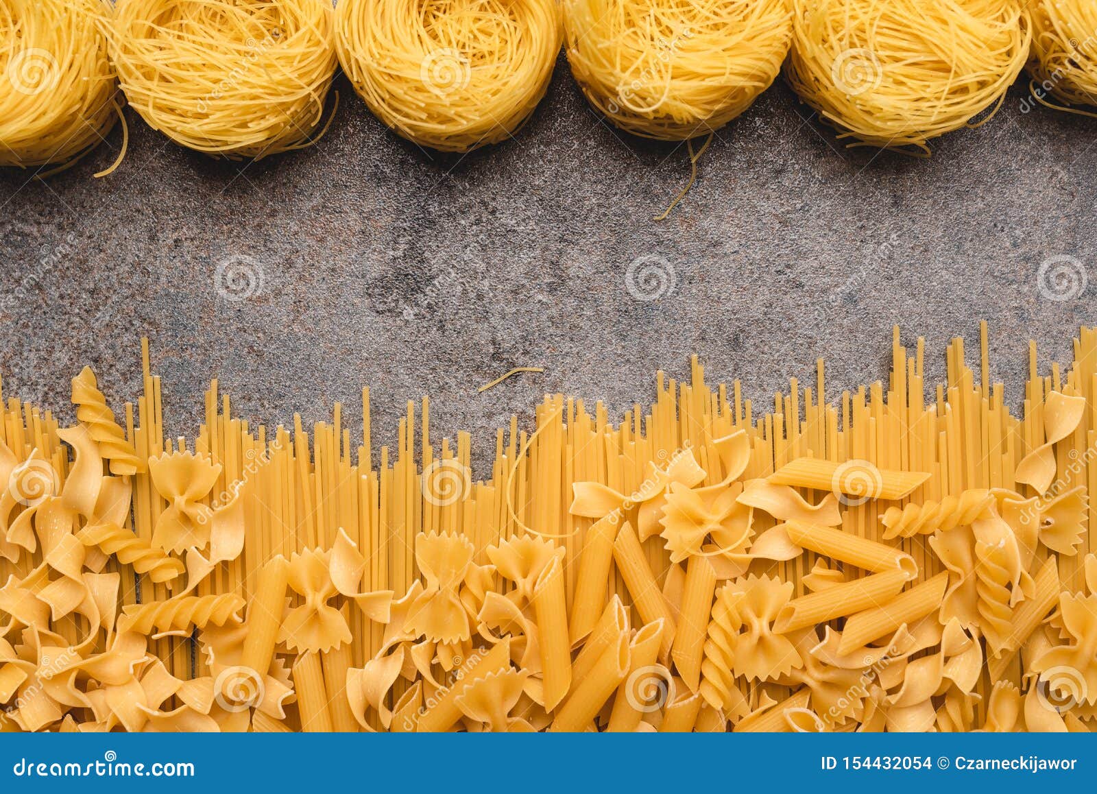 Top View of Macaroni Arranged on an Interesting, Textured Background ...