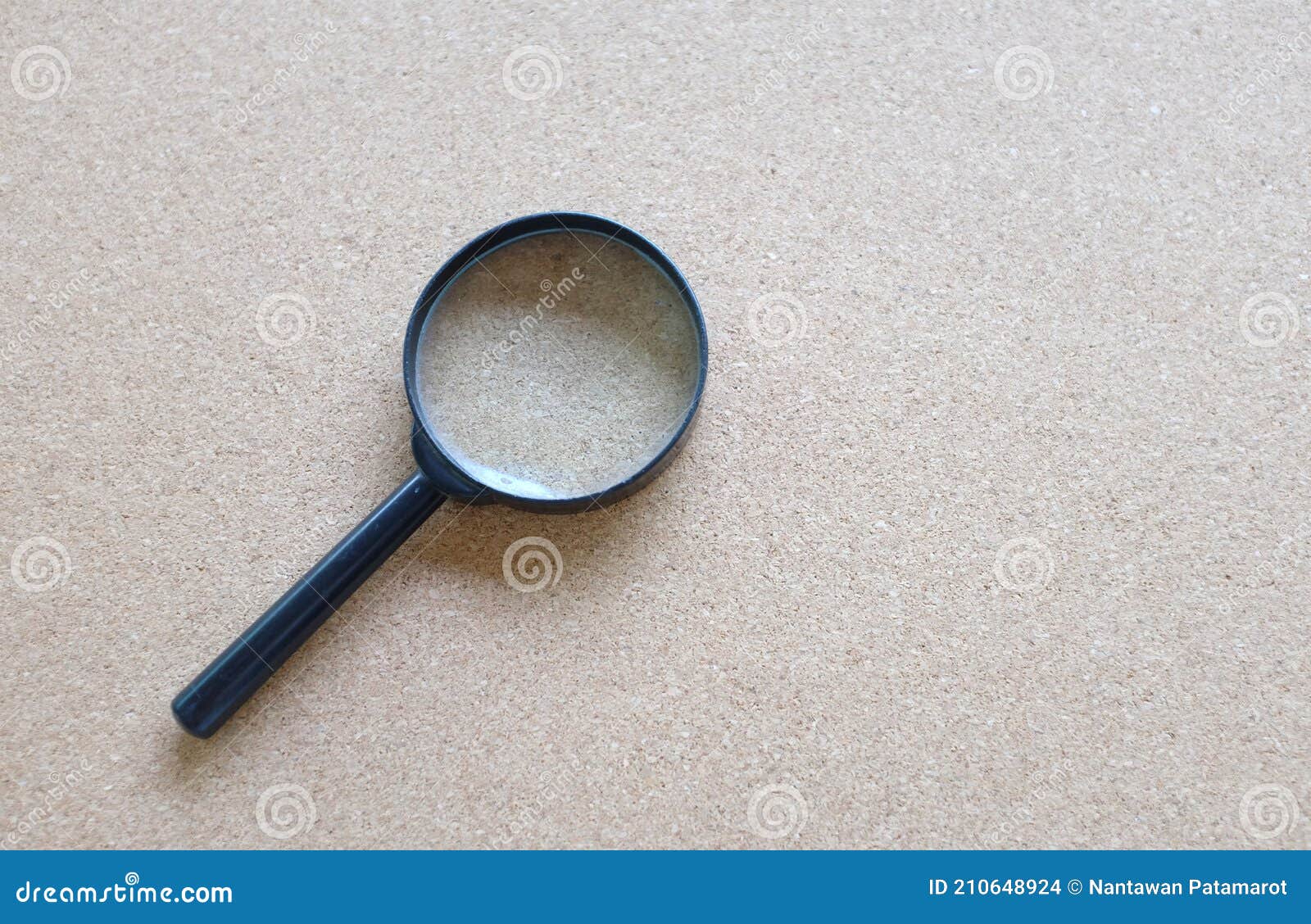 Top View Magnifying Glass Isolate on a Brown Background Stock Photo ...