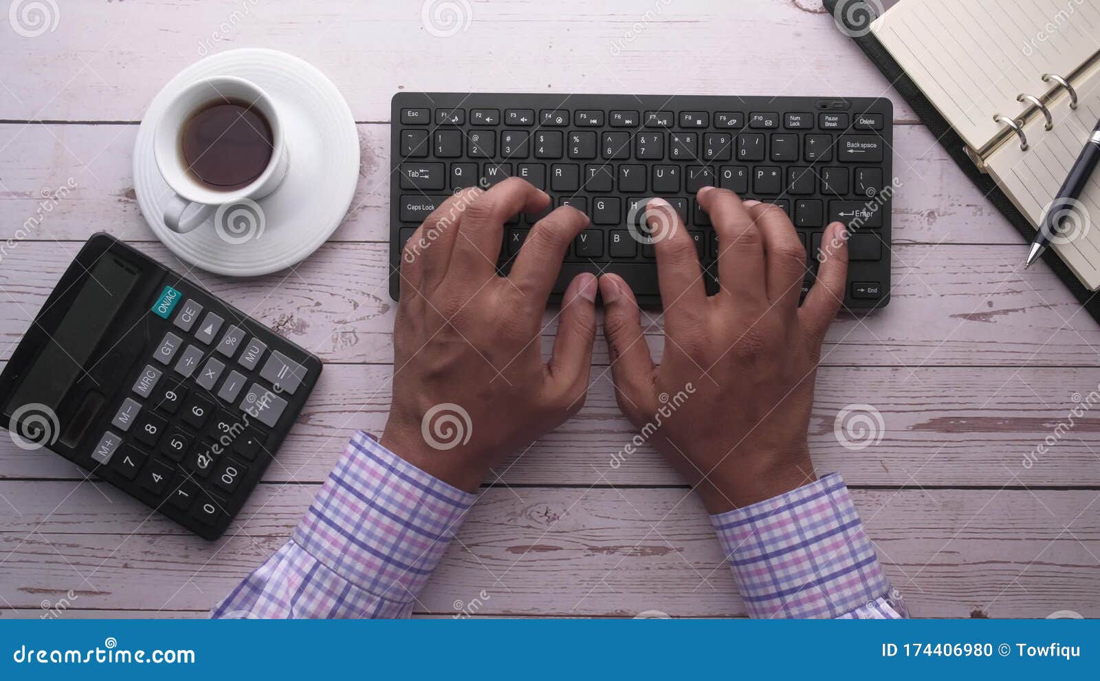 Top View of Man Hand Typing on Keyboard on Office Table Stock Footage ...
