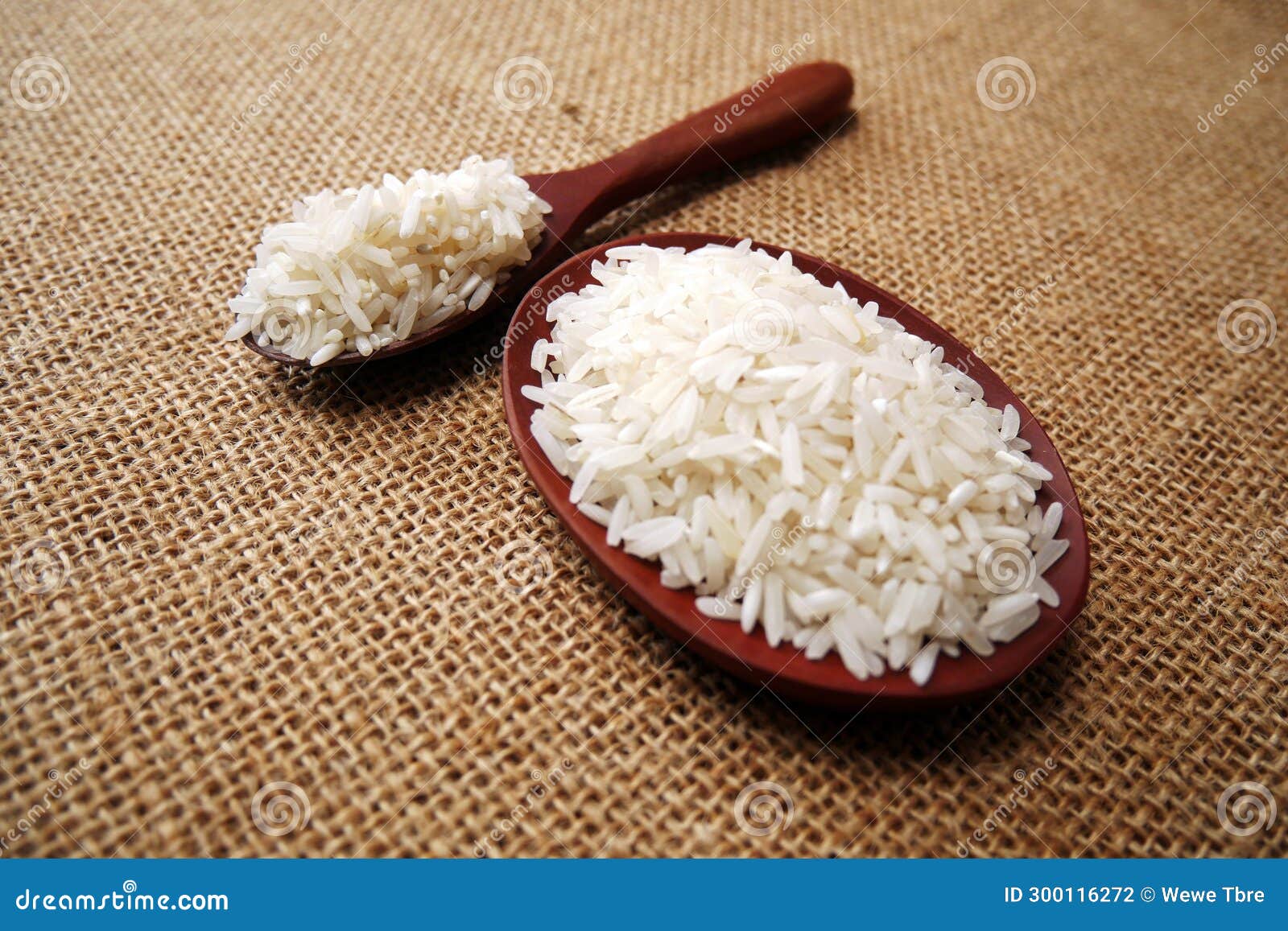 Top View of a Man is Holding Rice in Hand with Burlap Background Stock ...