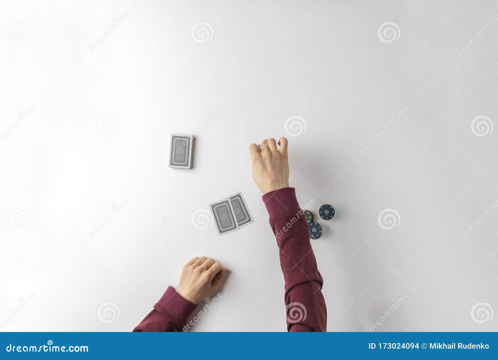 A Top View of Man Playing Cards on the Table on the Party, White Table ...