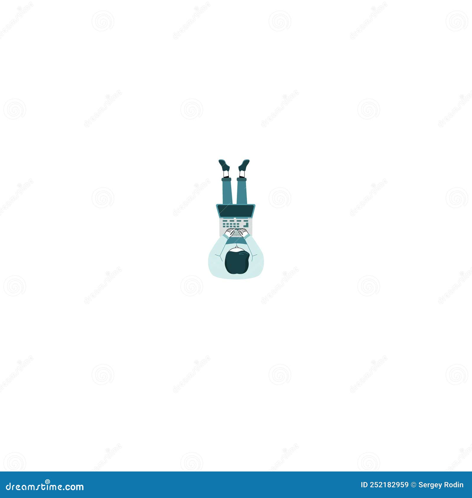 Top View Man Seated Using Laptop 2D Animation, Illustration Stock ...