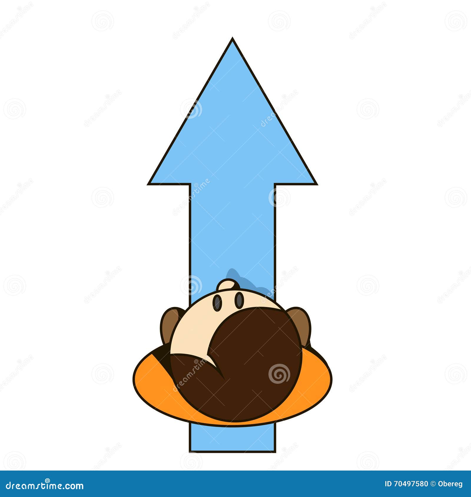 Top View Man and Start Arrow Stock Vector - Illustration of point ...
