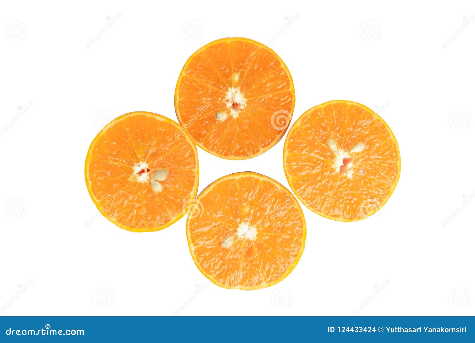 Top View Mandarin Slice Isolated on White Background Stock Photo ...
