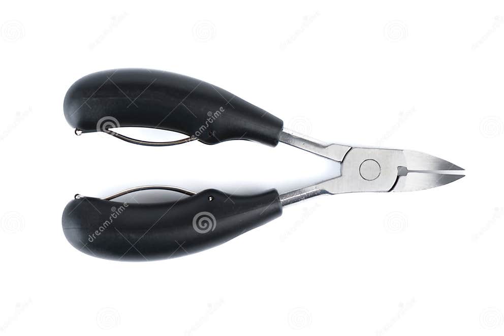 Top View of Manicure Side Cutters on White Background. Stock Image ...
