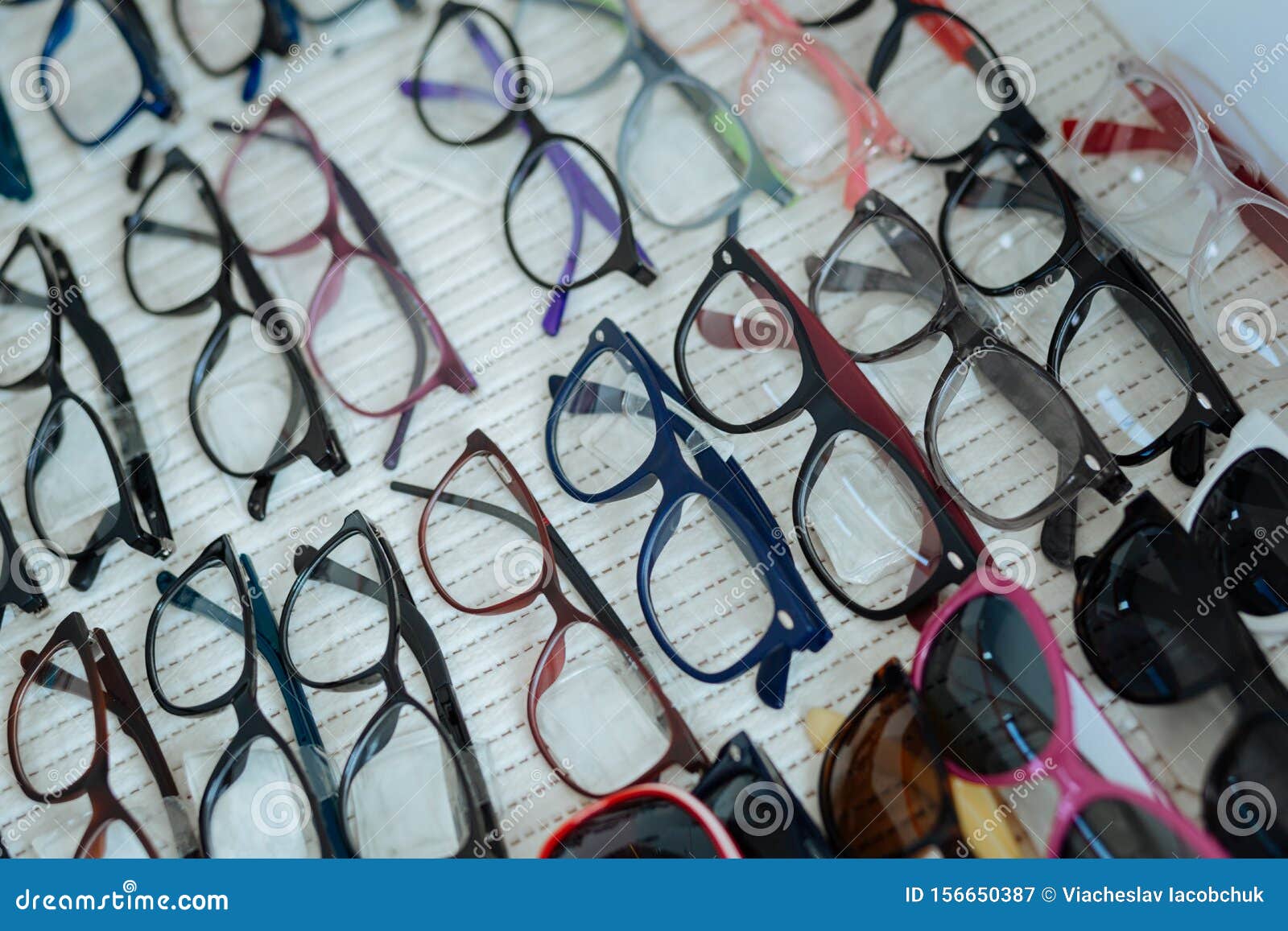 Top View of Many Different Eye Glasses Stock Image - Image of ...
