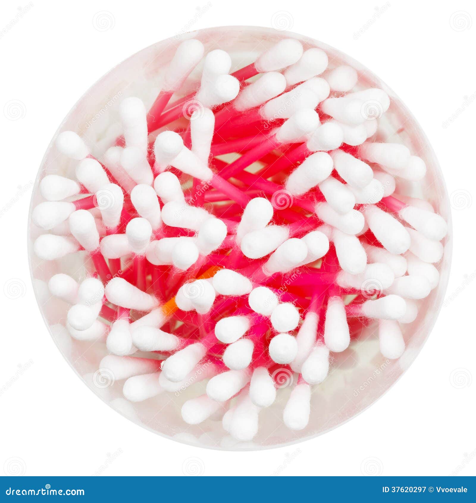 Top View of Many Pink Cotton Swabs in Container Stock Image - Image of ...