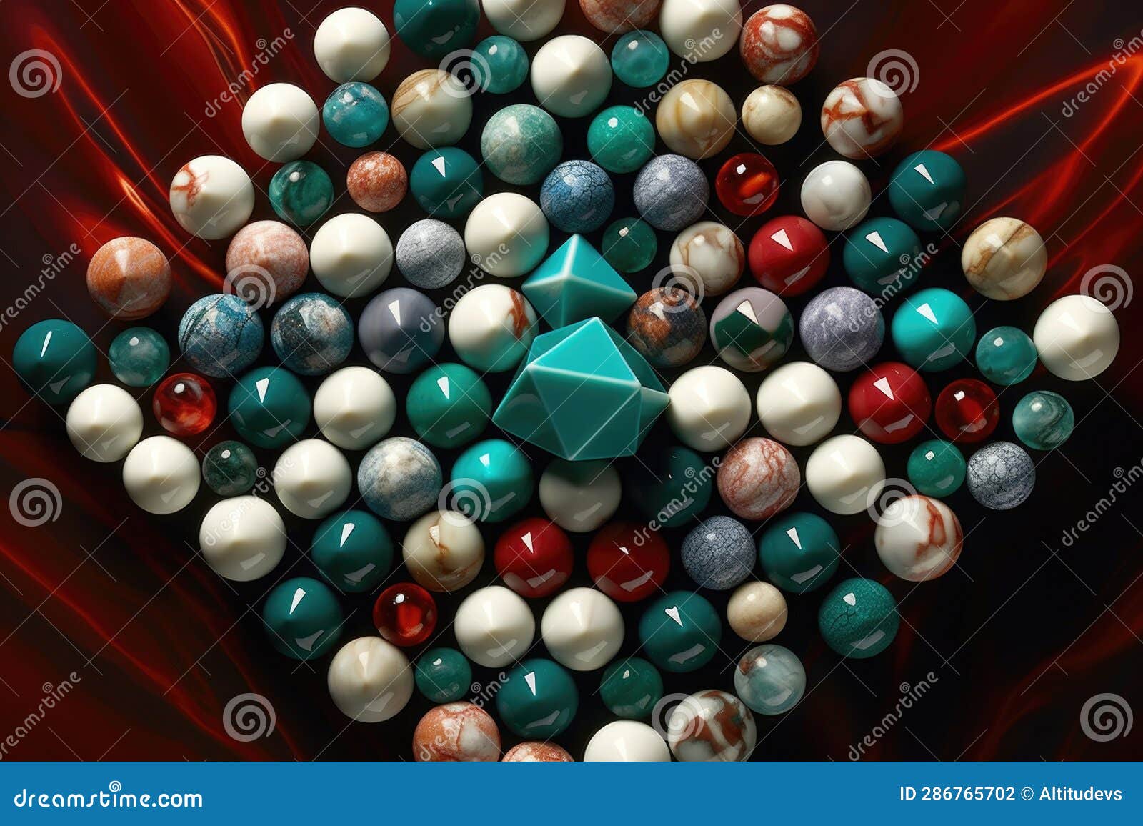 Top View of Marbles Forming a Geometric Shape Stock Illustration ...