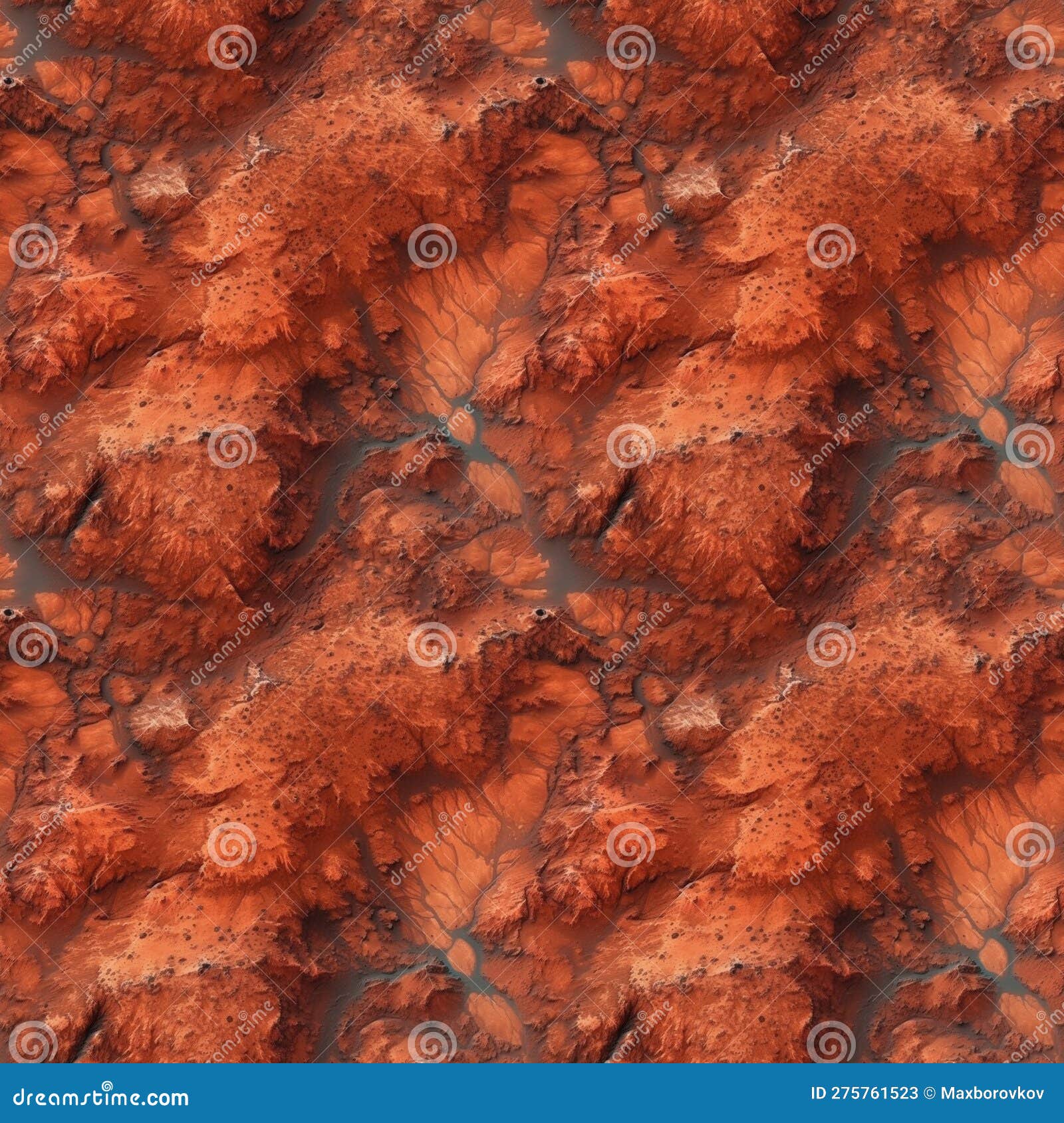 Top View Mars Planet Surface with Hills. AI Generative Illustration ...