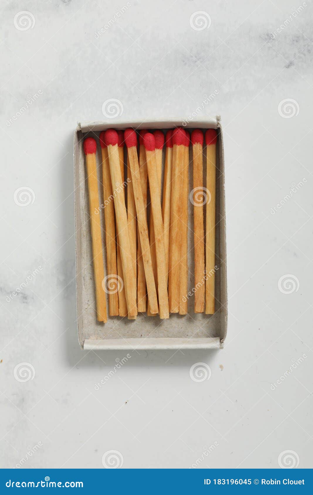 Top View Matchbox on White New Fire Stick Stock Image - Image of ...