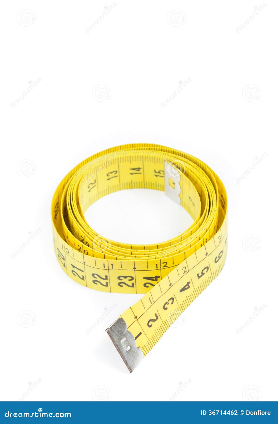 Top of View of Measure Tape Isolated on White Stock Photo - Image of ...