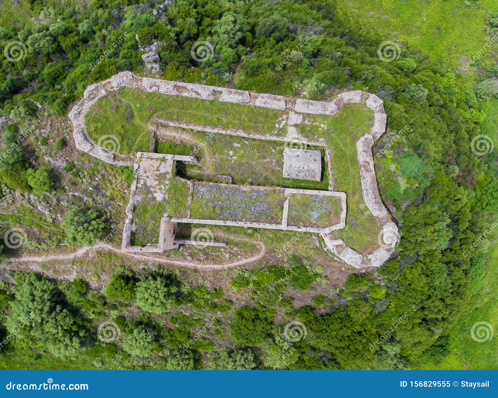 Top View of the Medieval Castle Stock Image - Image of bastion, green ...