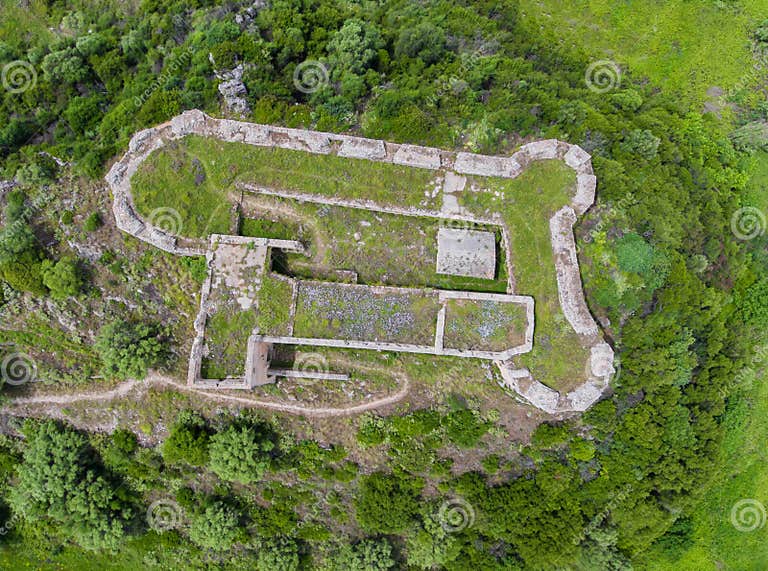 Top View of the Medieval Castle Stock Image - Image of bastion, green ...